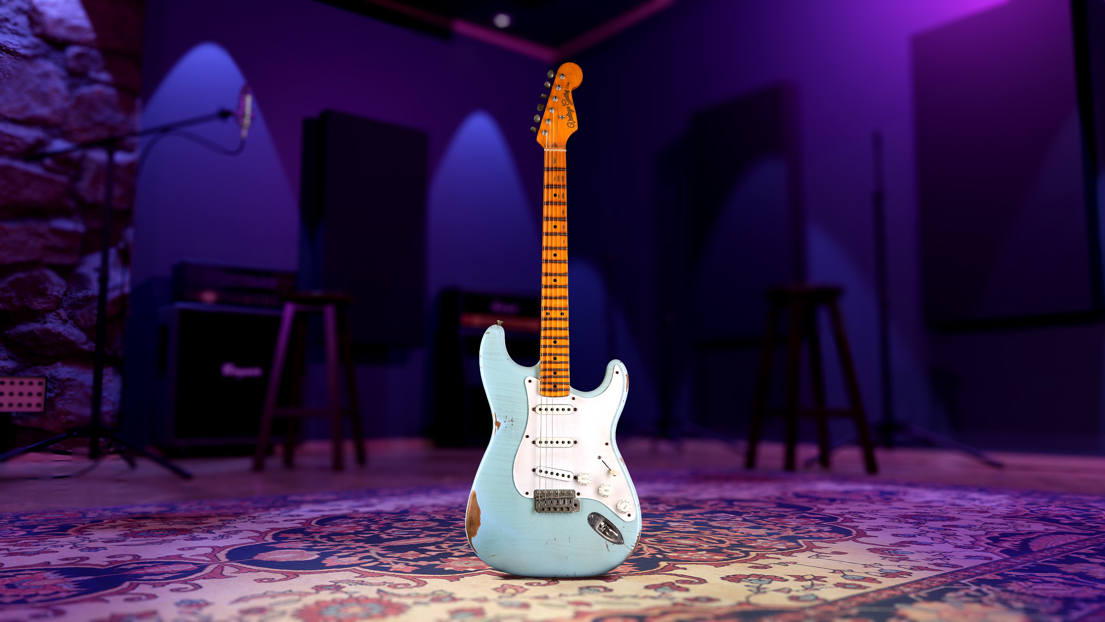 ST-57 / Daphne Blue / Medium Relic / Nitro Lacquer – Vintage Guitar Chile